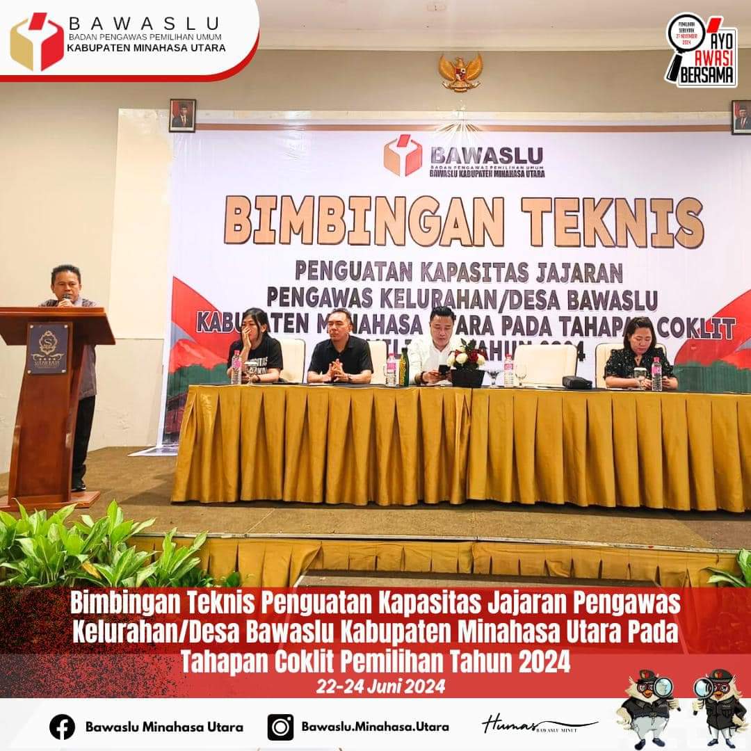 Bawaslu Minut Gelar Bimtek Penguatan Kapasitas PKD Pada Tahapan Coklit ... Bawaslu Minut Gelar Bimtek Penguatan Kapasitas PKD Pada Tahapan Coklit ...
