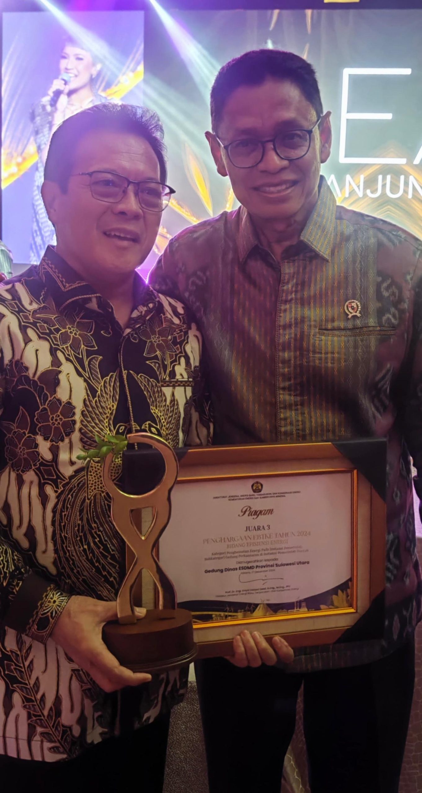 Dinas ESDM Provinsi Sulawesi Utara Raih Juara III Penghematan Energi ...